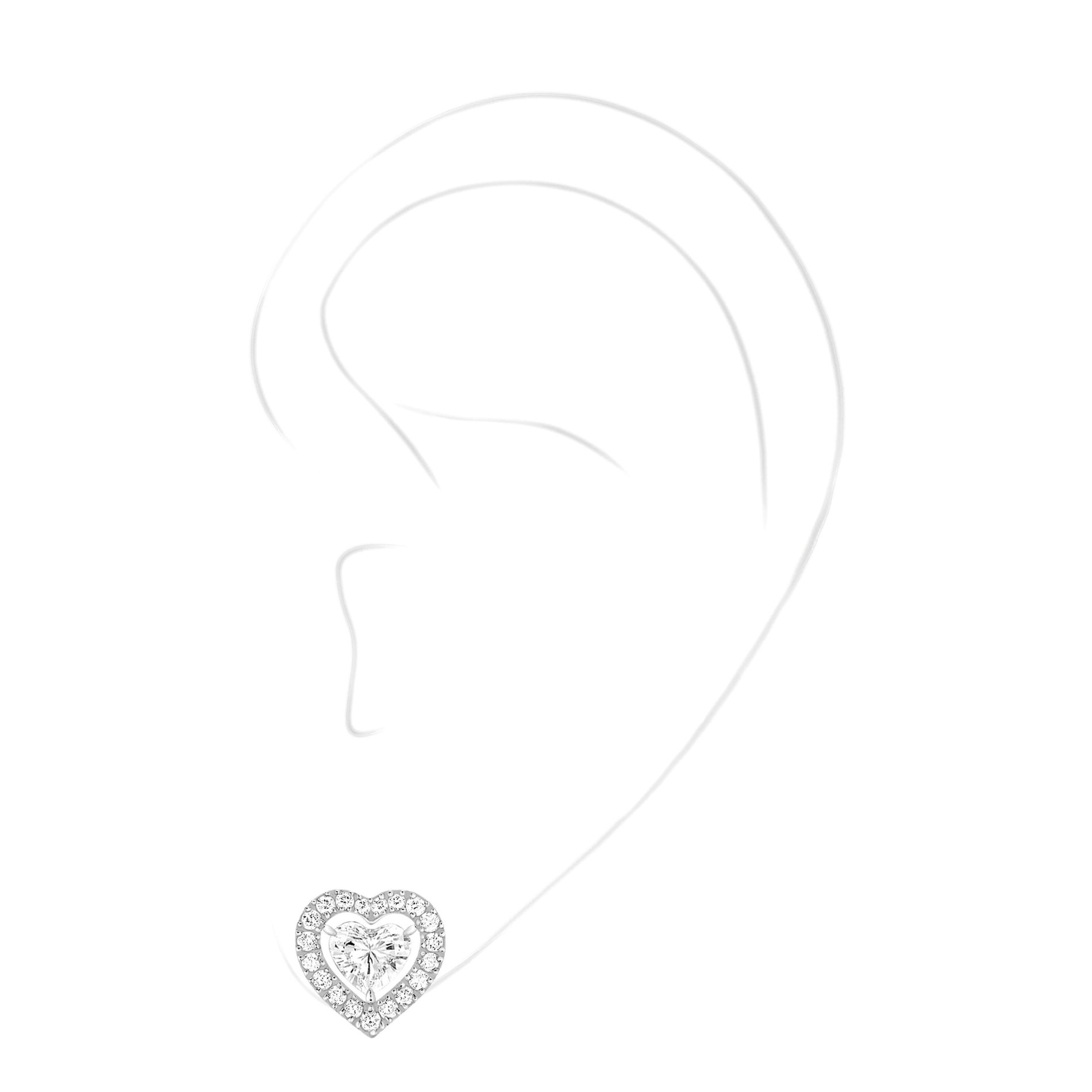Piercing de Botón de corazón en Oro Blanco | Joyería Gordillo