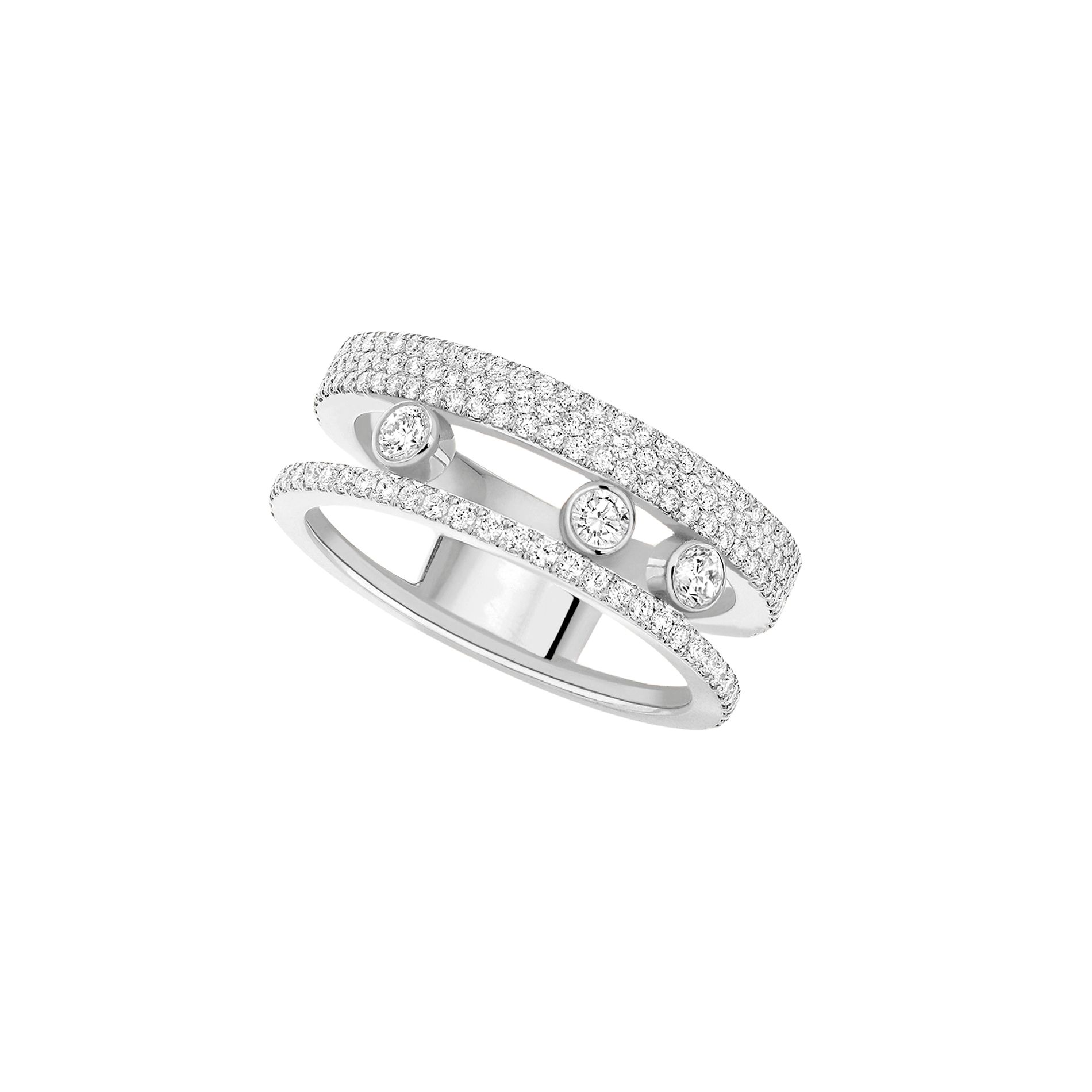 Move Romano Pavé ring in white gold | Gordillo Jewellery
